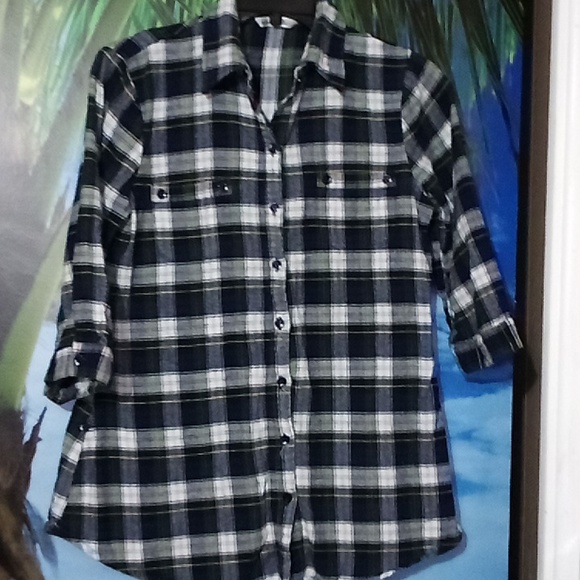 Derek Heart | Tops | Derek Heart Flannel 34 Sleeve | Poshmark